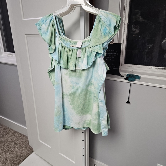 Holly Harper | Tops | Nwt Haptics Tie Dye Blue Green White Top | Poshmark